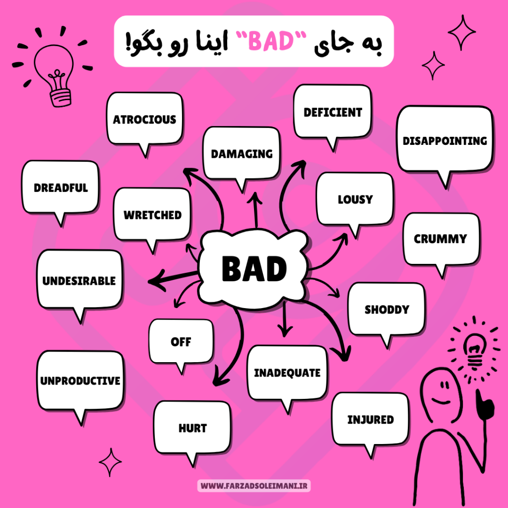 راه‌های مختلف بیان “Bad” در زبان انگلیسی | آکادمی فرزاد